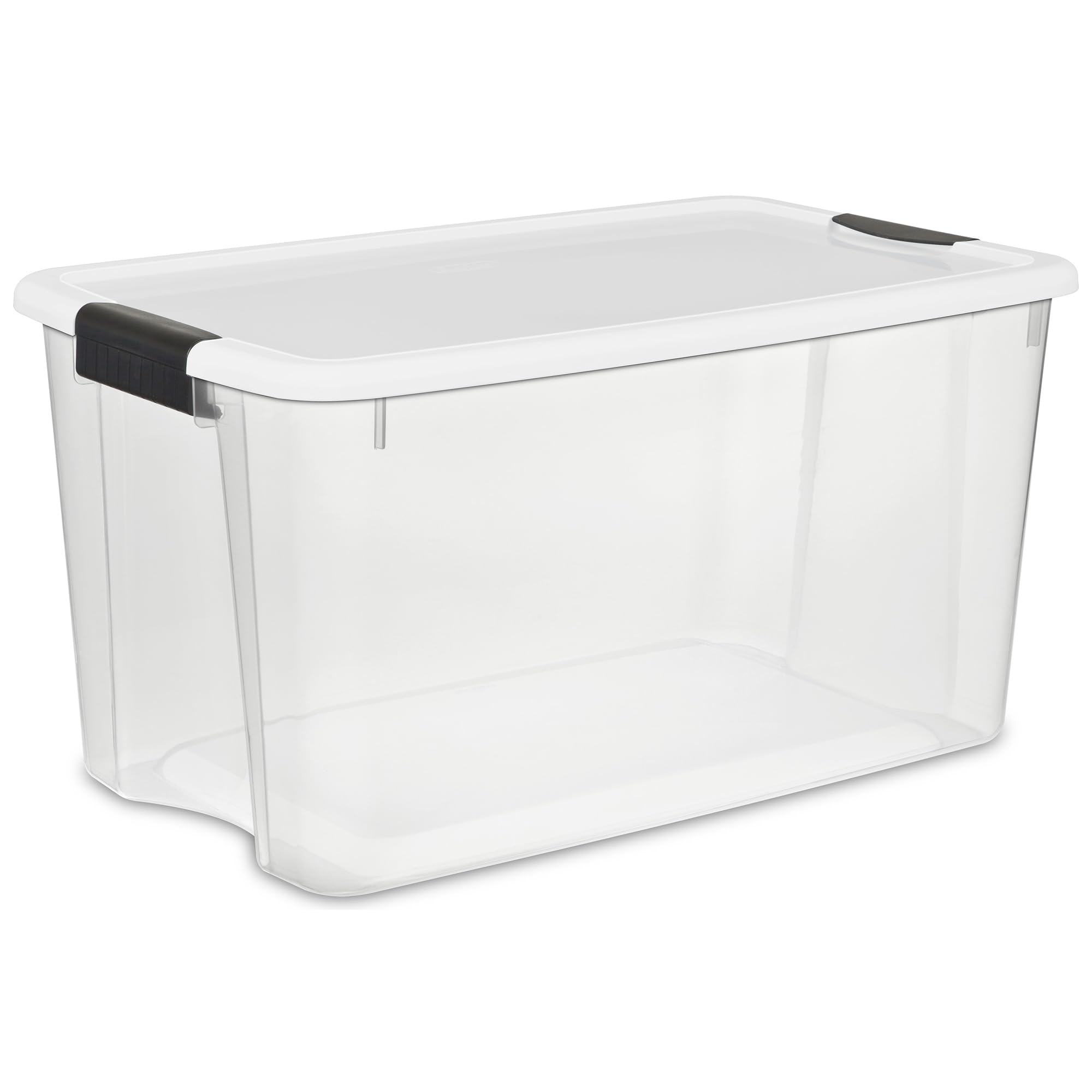 Sterilite 70 Quart Ultra Clear Plastic Stacking Storage Container Tote with Latching Lid for Home Organization in Garage, Attic, or Closets, 20 Pack