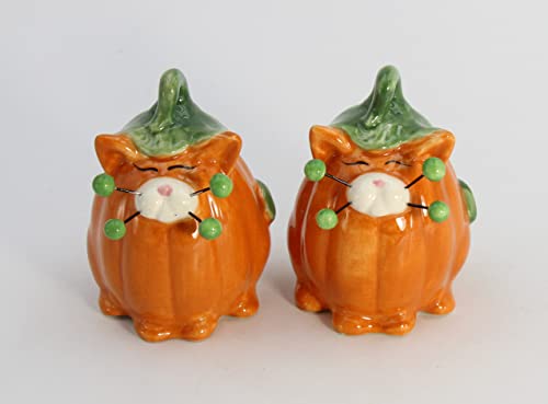 Fine Ceramic Whisker Cat Salt & Pepper Shakers Set by Amy Lacombe, 2-7/8" H