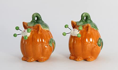 Fine Ceramic Whisker Cat Salt & Pepper Shakers Set by Amy Lacombe, 2-7/8" H