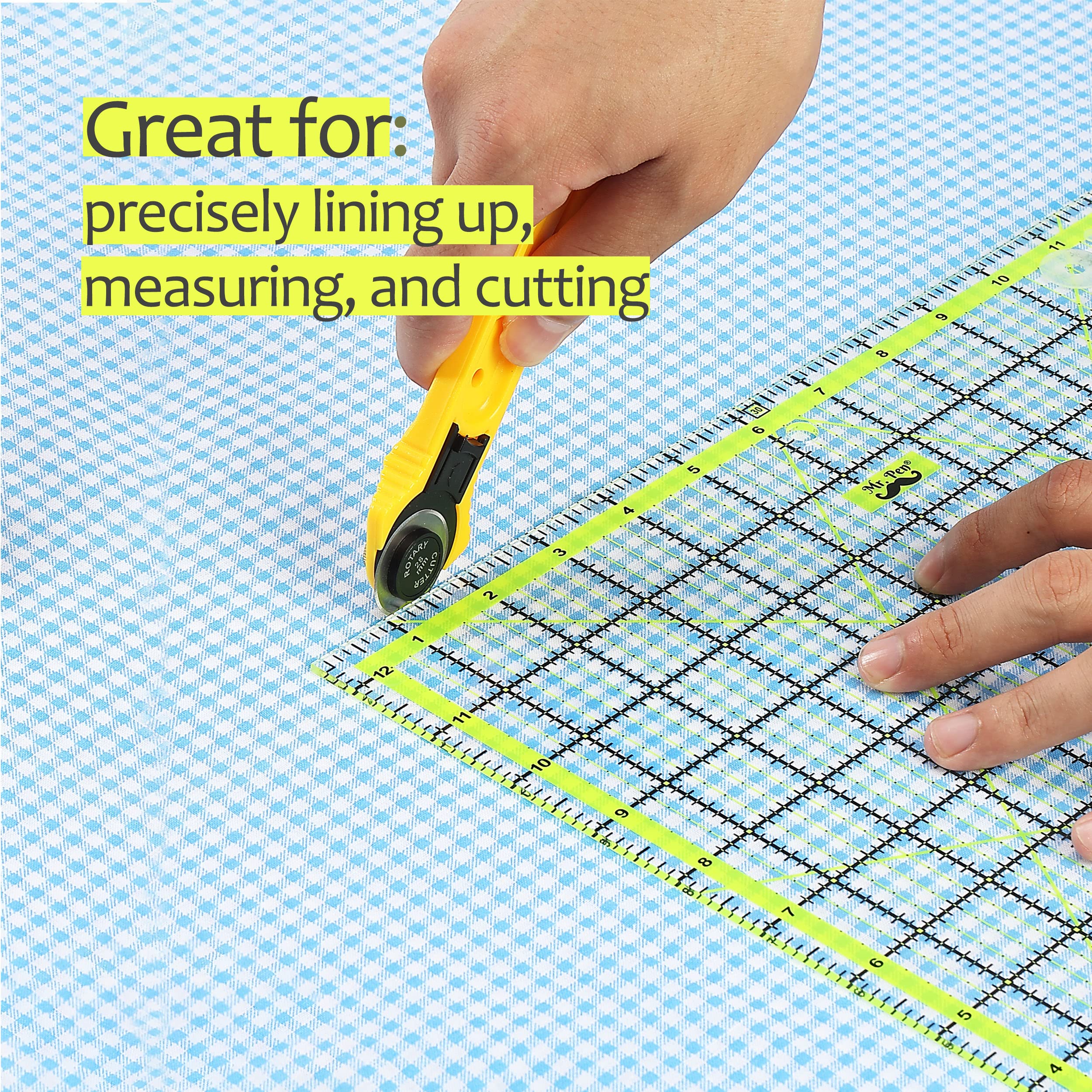 Mr. Pen- Quilting Ruler Set, 4 Pcs, Sizes (4.5"X4.5")-(6"X6)-(9.5"X9.5")-(12.5"X12.5"), Quilting Squares, Quilt Ruler, Rulers for Quilting and Sewing, Clear Quilting Ruler, Quilt Rulers, Acrylic Ruler