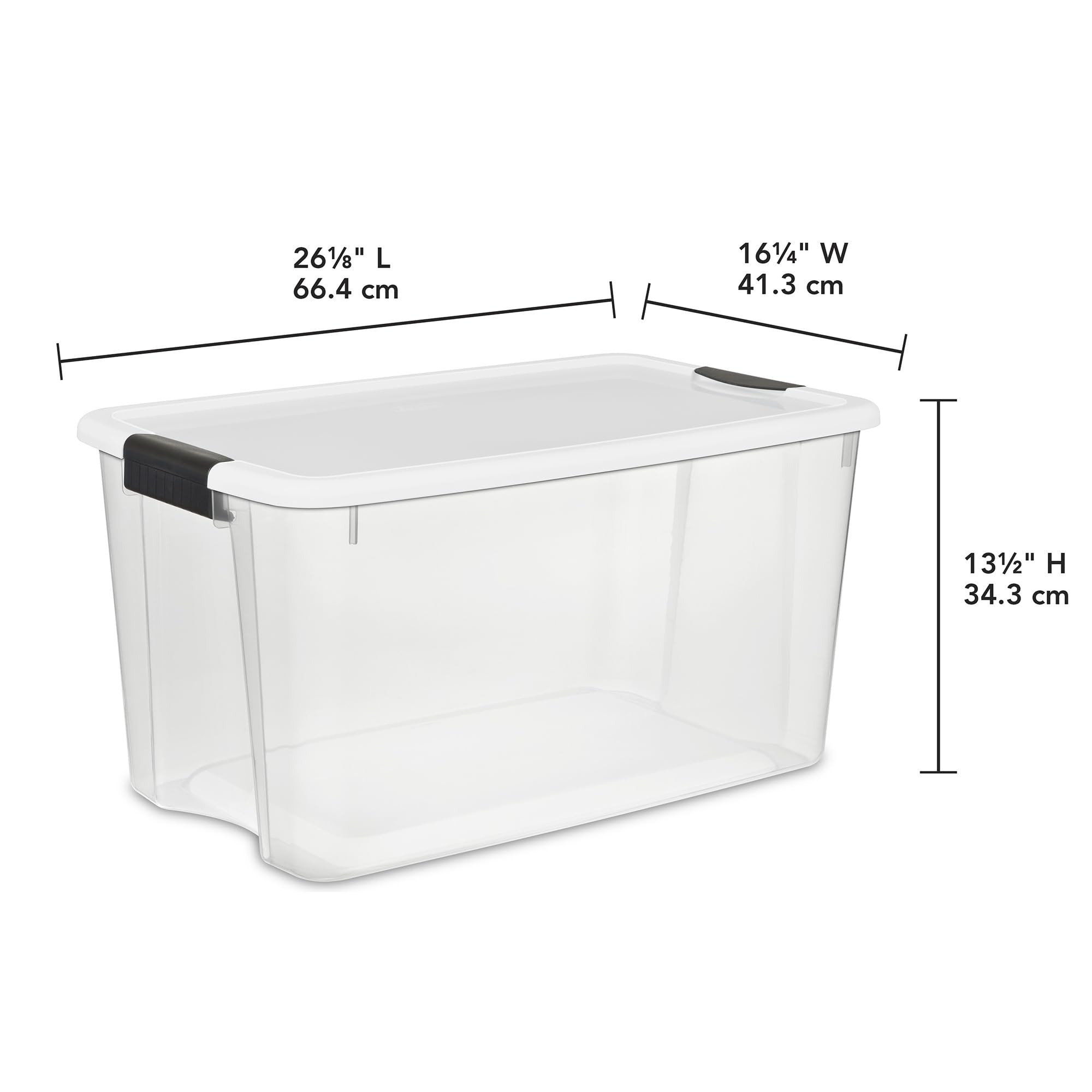 Sterilite 70 Quart Ultra Clear Plastic Stacking Storage Container Tote with Latching Lid for Home Organization in Garage, Attic, or Closets, 20 Pack