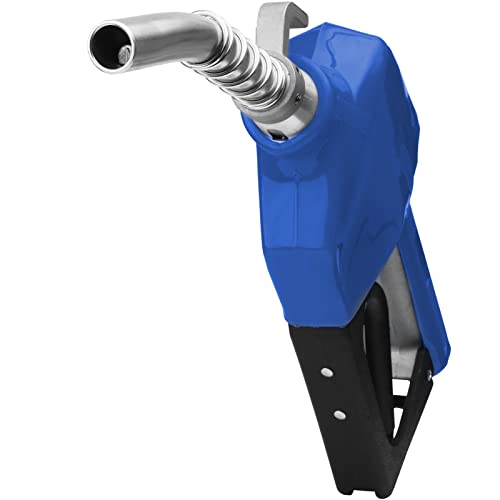 VEVOR Automatic Fuel Nozzle, 3/4' NPT Inlet Thread & 13/16' Spout, 11 GPM Max Flow Rate, Auto Shut Off, Aluminum & PVC Gas Pump Handle with 360° Swivel for Gasoline Diesel Kerosene Biodiesel, Blue,