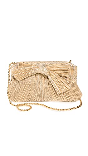 Loeffler Randall Women's Rochelle Pleated Frame Clutch W/Bow, Gold, One Size