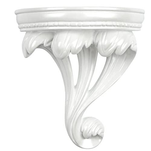 Cabilock Wall Floating Shelf Retro Baroque Resin Flower Pot Stand Planter Bracket Decorative Display Hollow Shelf Wall Art Decoration for Bedroom Bathroom Kitchen