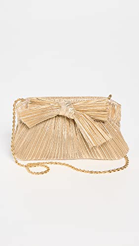 Loeffler Randall Women's Rochelle Pleated Frame Clutch W/Bow, Gold, One Size