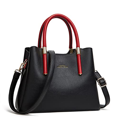 KKP Women's purses and handbags Single shoulder crossbody bag Fashion Tote Top Handle Satchel-Black