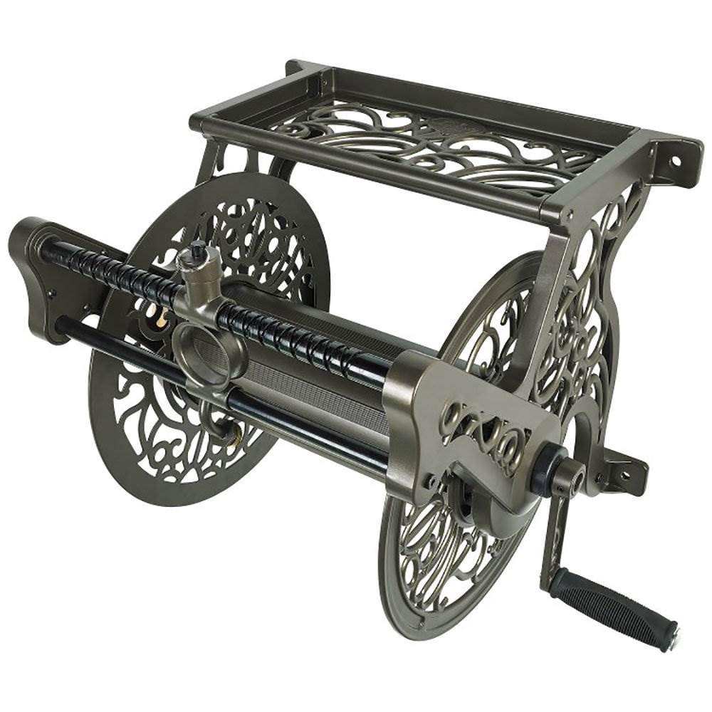 Liberty Garden LBG707 125' Wall Mounted Heavy Gauge Aluminum Hose Reel (2 Pack)