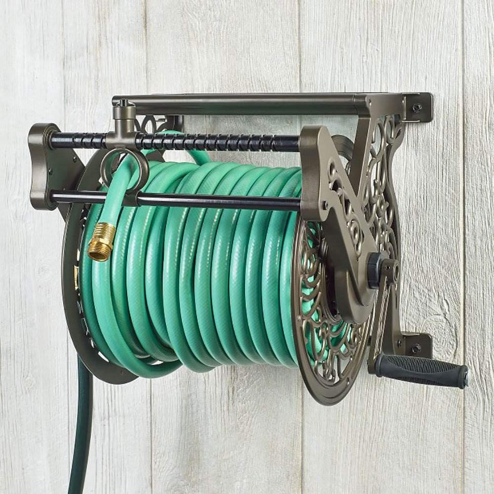 Liberty Garden LBG707 125' Wall Mounted Heavy Gauge Aluminum Hose Reel (2 Pack)