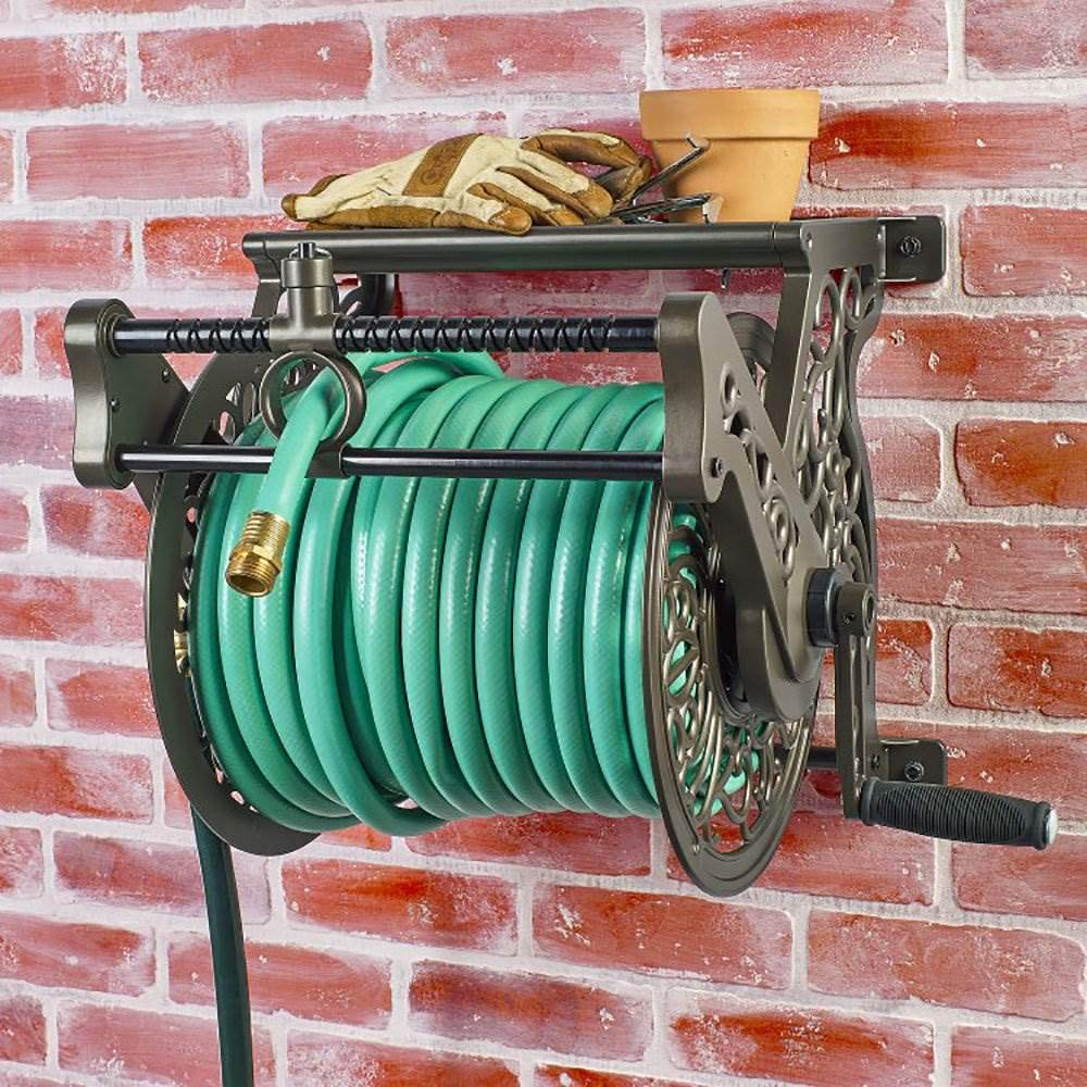 Liberty Garden LBG707 125' Wall Mounted Heavy Gauge Aluminum Hose Reel (2 Pack)