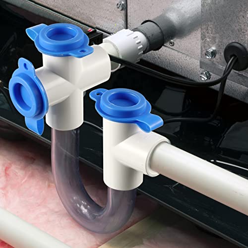 3/4 Inch Standard Condensate Trap with Cleaning Brush, PVC U Trap for HVAC Systems, Air Conditioner, Effectively Drains Condensate (1 Pack)