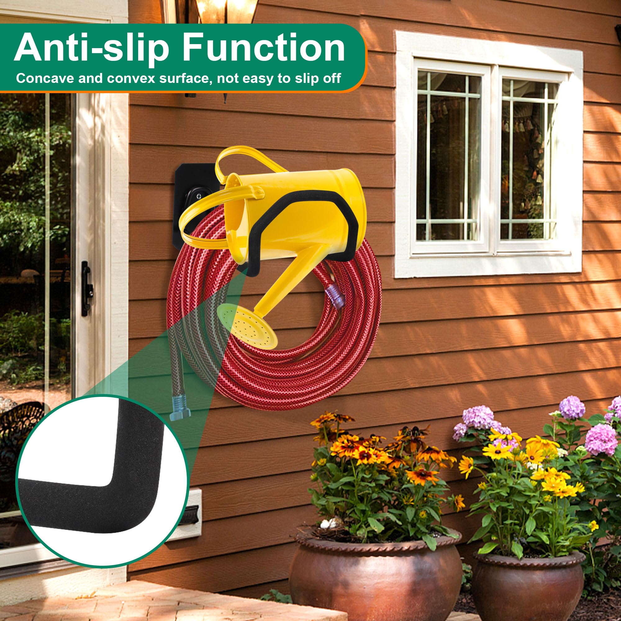 PeoMev 2pcs Heavy Duty Hose Hanger Wall Mount Water Hose Holders for Outside, Sturdy Hose Stand for Garden Hose Storage and Extension Cords (2pcs)
