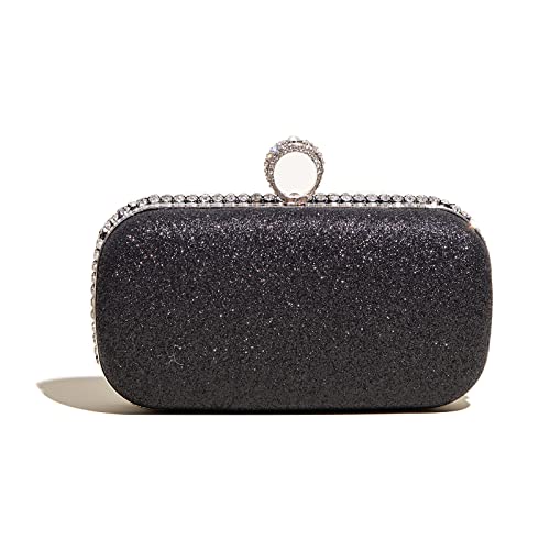 Bandkos Clutch Purse for Women Rhinestone Evening Bag Sparky Bling Crystal Purses Chain Shoulder Bag for Wedding Party Prom