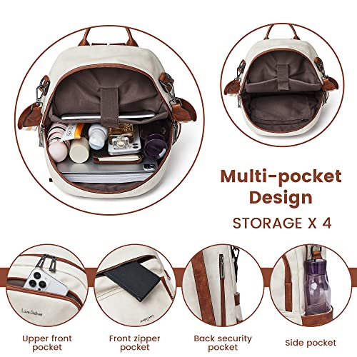 Love Deliver Leather Purse Backpack for Women Fashion Designer Ladies Shoulder Bags Travel Backpack With Wristlets