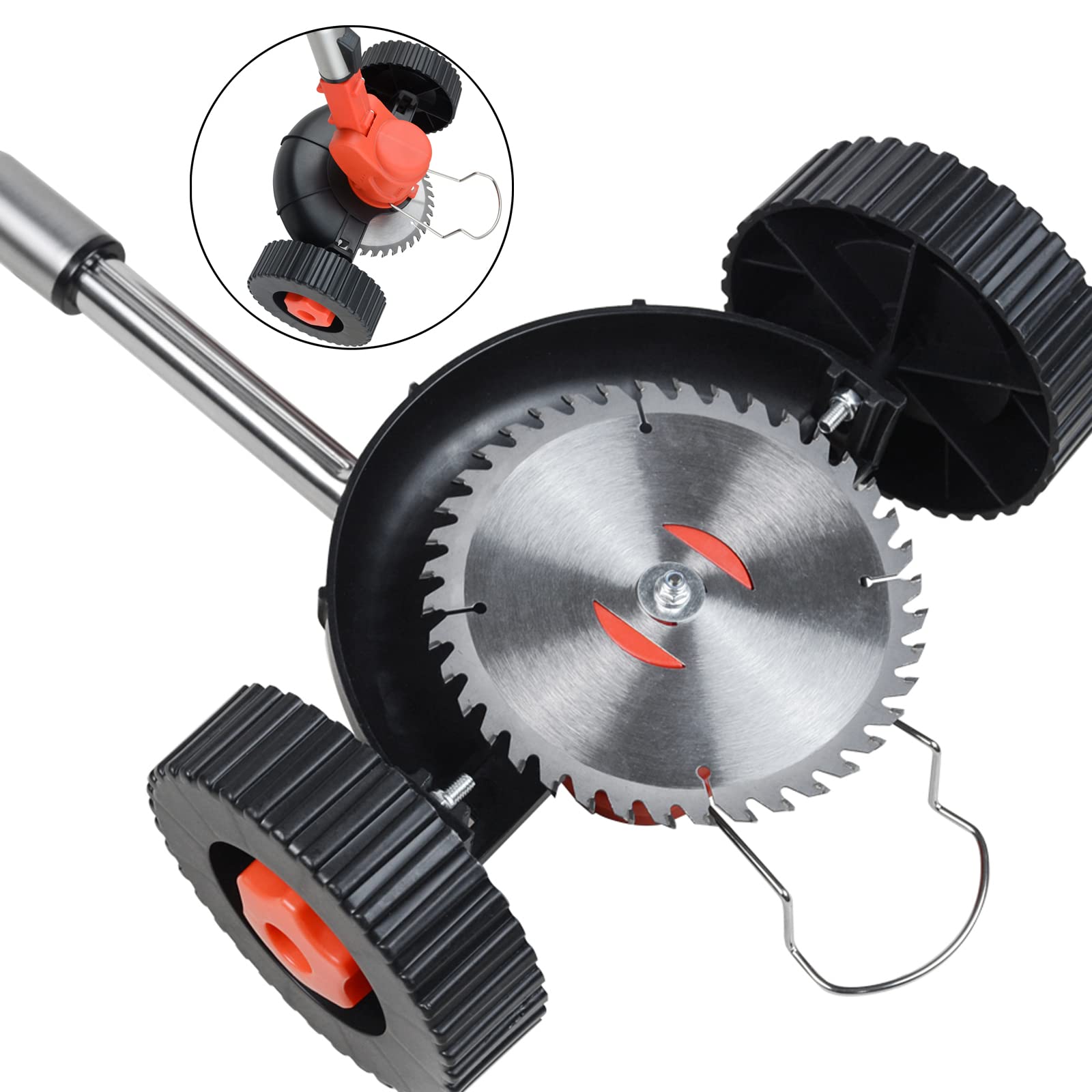 Portable 24V Electric Grass Trimmer with Adjustable Height and 180-Degree 5-Position Rotating Head for Lawn Maintenance - Up to 150mm Cutting Diamete