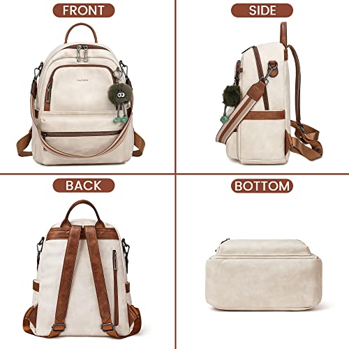 Love Deliver Leather Purse Backpack for Women Fashion Designer Ladies Shoulder Bags Travel Backpack With Wristlets
