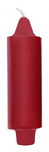 Pacific Co. 12 Pack Coach Candles Unscented 5'' x 1½'' with 7/8'' Base to Fit Traditional Candle Holders Including The Booklet ''Candle Factoids Trivia & Safety Guidelines'' Made in USA (Red)