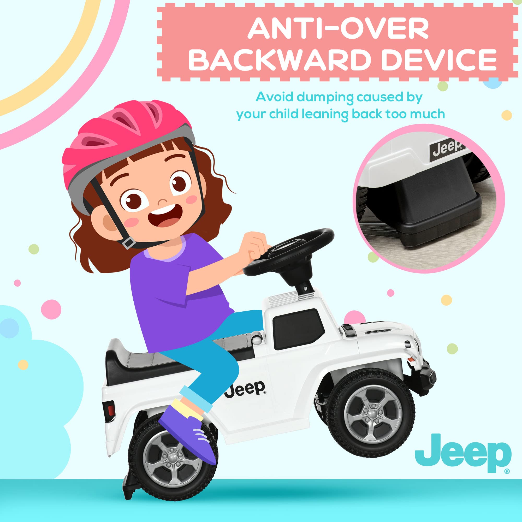 Aosom Kids Ride on Push Car, with Engine Sounds & Under-Seat Storage, Foot-to-Floor Ride on Sliding Car with Horn, Sit and Scoot Ride on Toy, Ages 1.5-3 Years, White