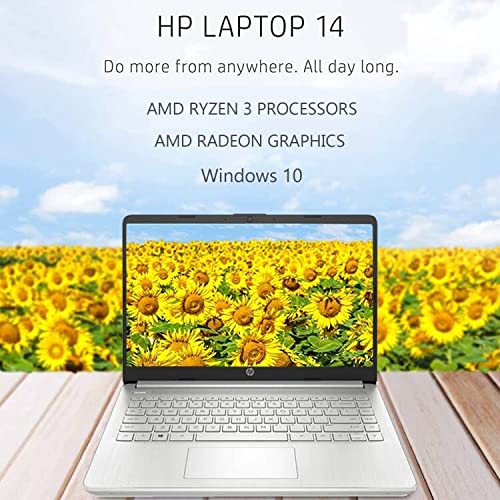 HP 14" HD LED Touchscreen Laptop, AMD Ryzen 3 3250U up to 3.5GHz, 8GB DDR4, 128GB SSD, Bluetooth, Wi-Fi, HD Webcam, HD Audio, Media Card Reader, USB 3.1-C, HDMI, Windows 10, 64GB ABYS Micro SD Card