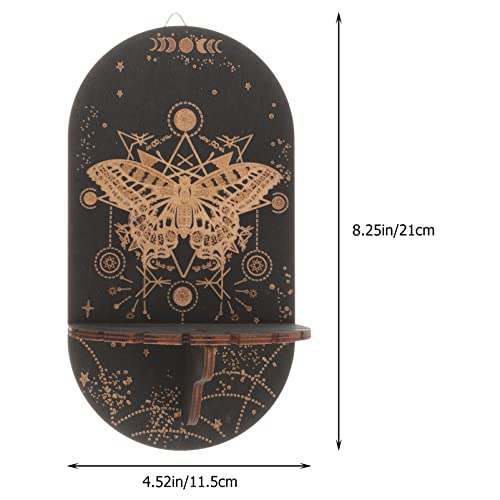 Didiseaon 2pcs Crystal Shelf Butterfly Crystal Display Shelf Hand Moon Star Crystal Holder Wooden Floating Shelf Witch Stuff Stand for Rock Gemstones Meditation Spiritual Gift