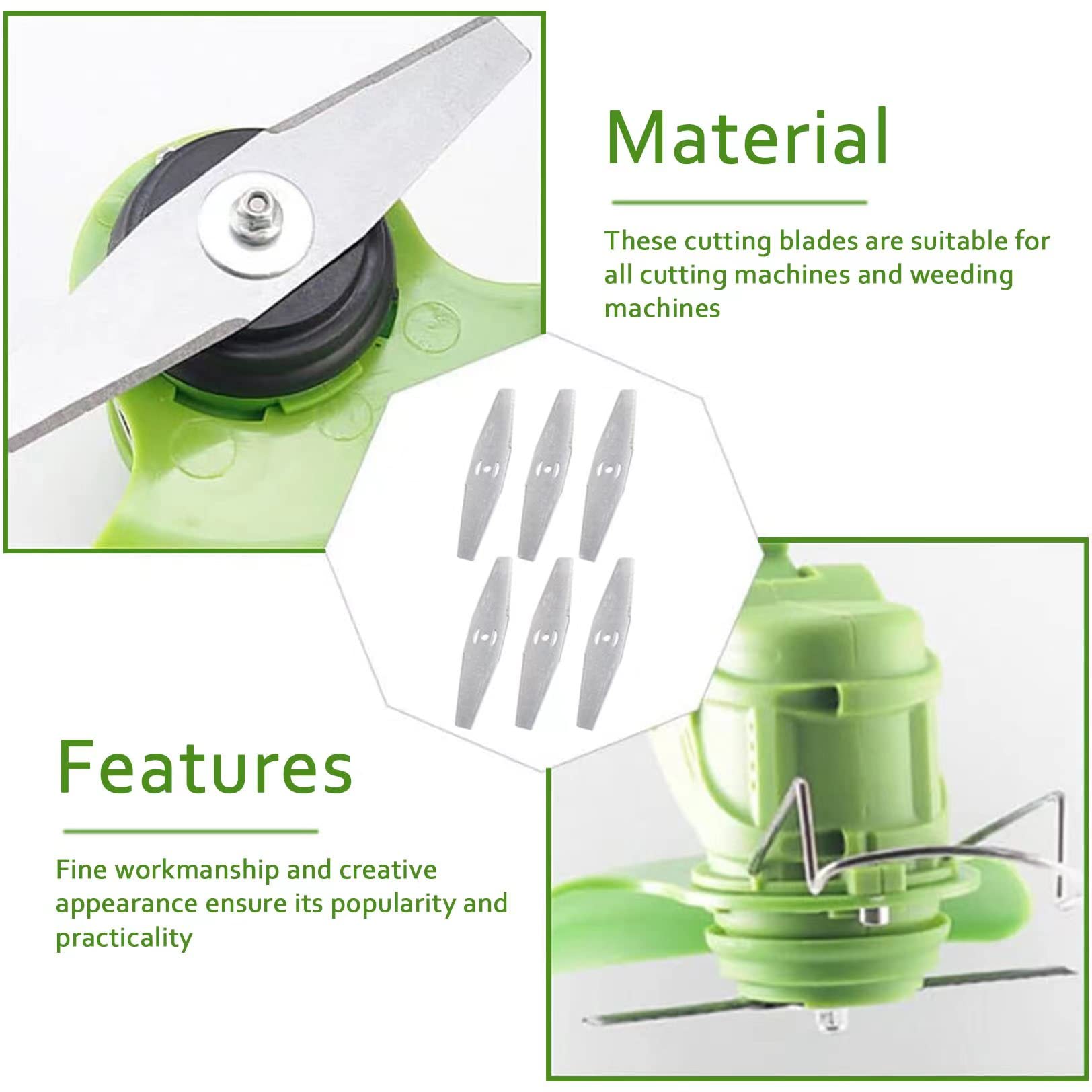 Metal Lawn Mower Saw Blade Head Replacement,4 Pcs Electric Grass Trimmer Blade Edger Lawn Tool,Brush Cutter Metal Lawn Cutter Rotary Weed Brush Blades Cordless Weed Wacker Razor Trimmer Head
