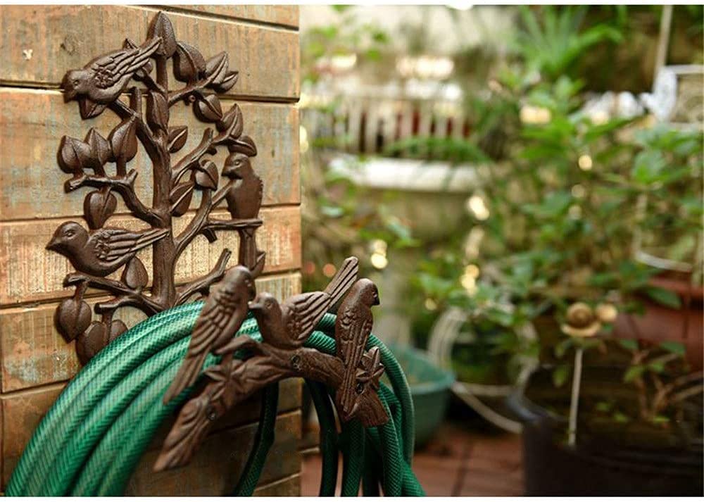 Heavy Duty Water Pipe Holds Rack Cast Iron Little Bird Hose Hook Antique Garden Yard Decorative Leaf Wall Mounted Hose Butler Garden Hose Storage Device Decoration Cast Iron Doorbell Decoration