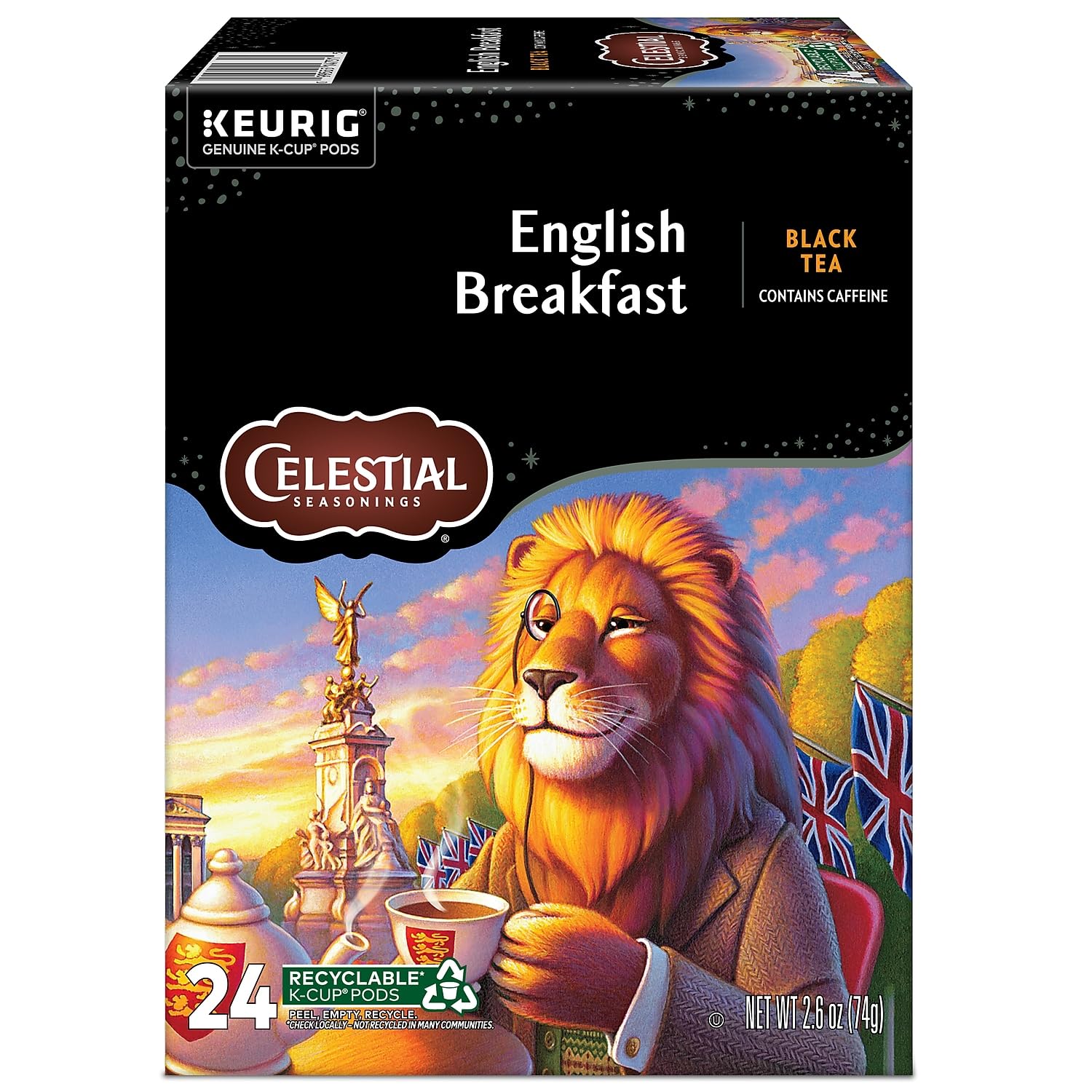 Celestial Seasonings® English Breakfast Tea Single-Serve K-Cup®, Carton Of 96