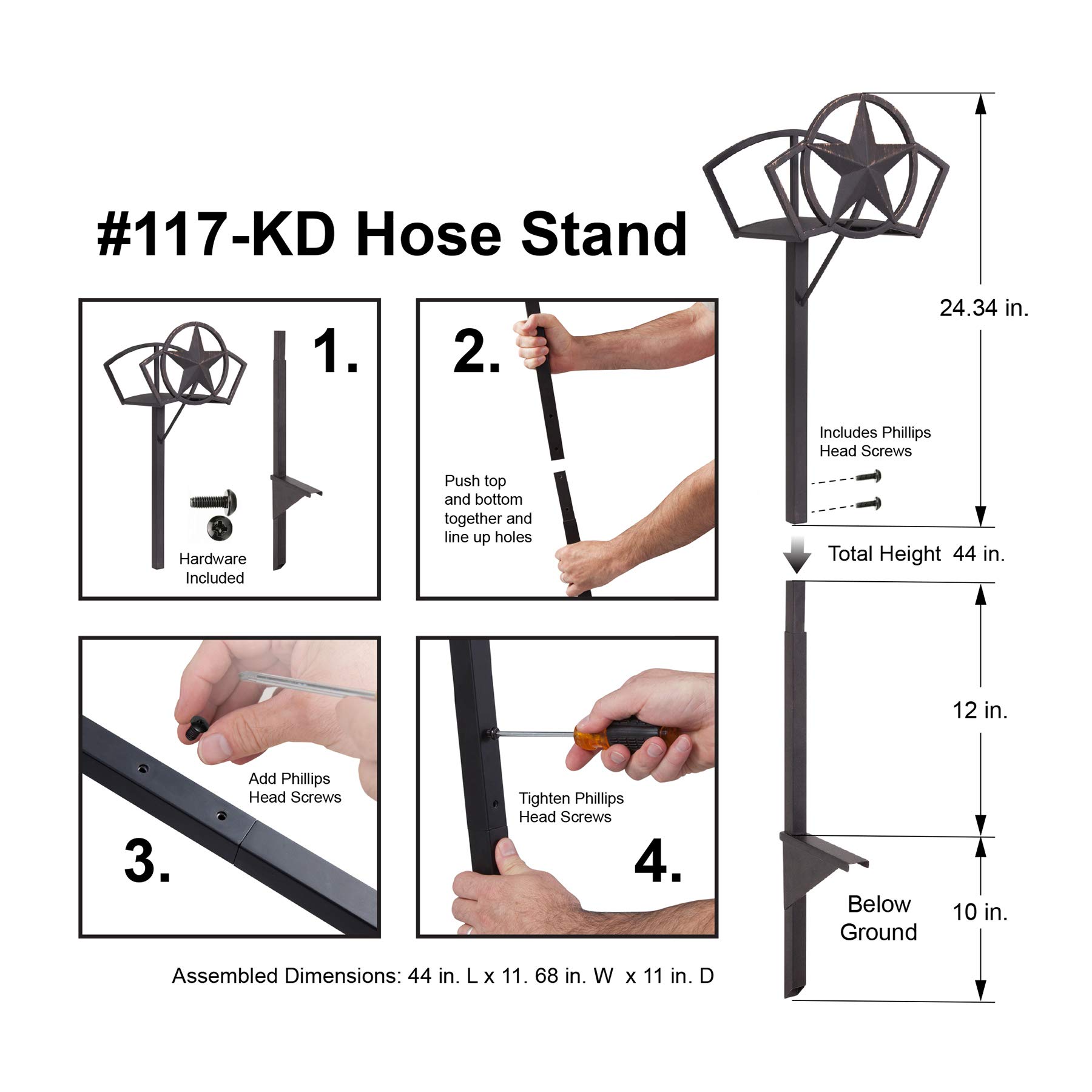 Liberty Garden Products 117-KD Star Hose Stand, Black