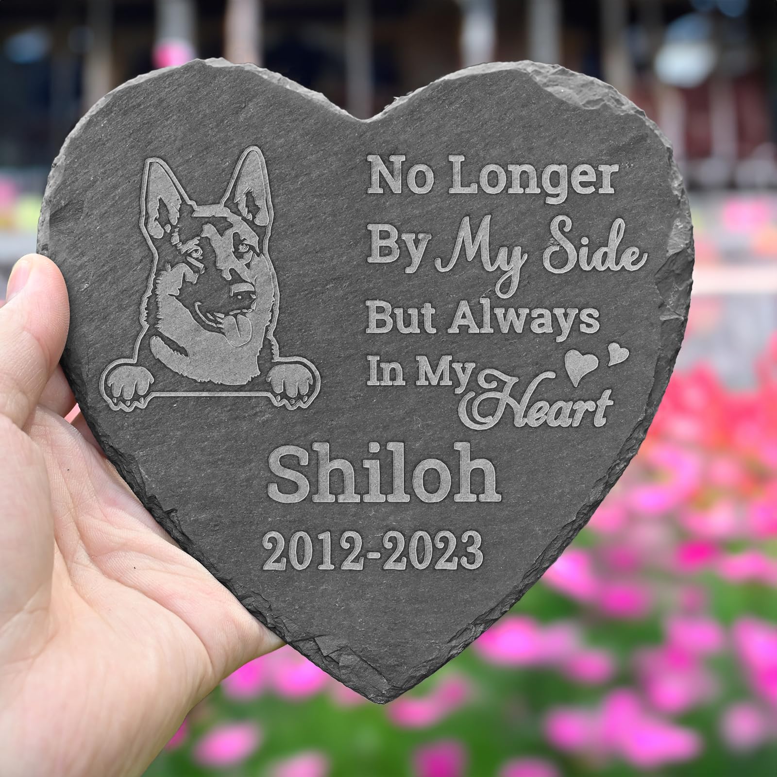 VAPCUFF German Shepherd Memorial Stone, In Memory of German Shepherd, Loss Sympathy Gifts
