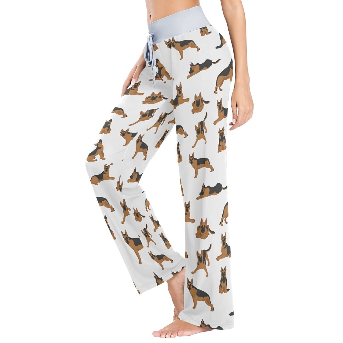 vvfelixl Women's Pajama Pants German Shepherd Dogs Sleepwear Lounge Pajama Bottoms White XL