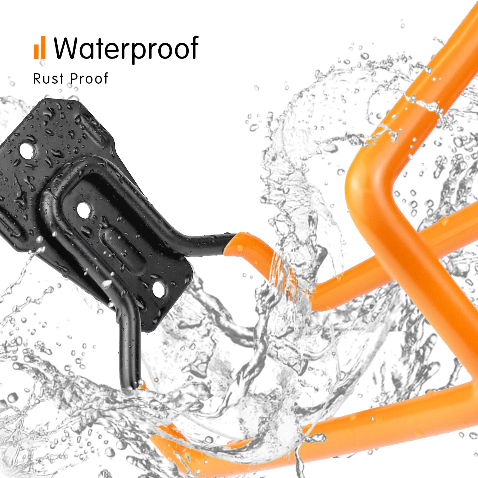 NEO-TEC Garden Hose Reel Heavy Duty Hose Holder Durable Water Hose Hook Wall Mounted w/Screw up to 100ft 1pc Orange