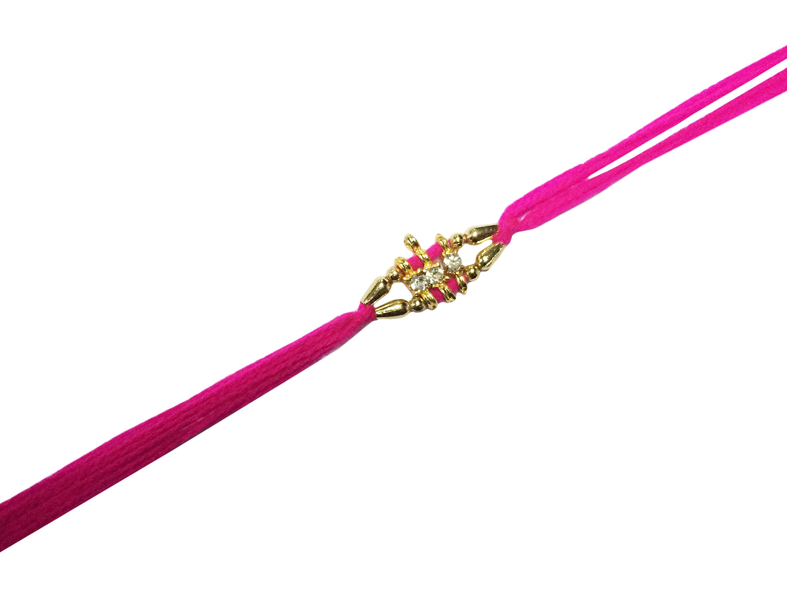 Set of Three 3 Stone Red Color Rakhi, Gift Rakhi Thread. Raksha bandhan Gift for Your Brother Vary Color and Multi Design