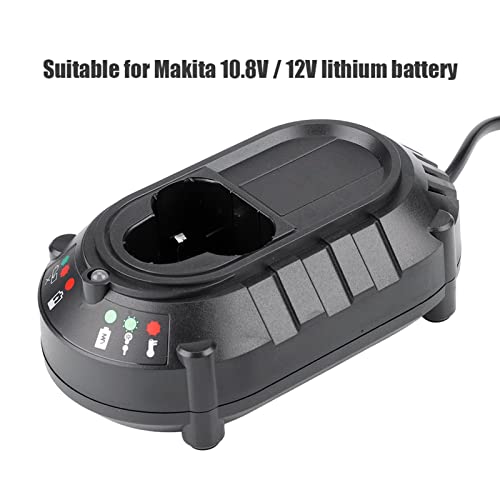 Replacement Charger for Makita, 10.8V 12V Lithium Battery Charger for Makita with LED Indicator DC10WA DF030D (US Plug)