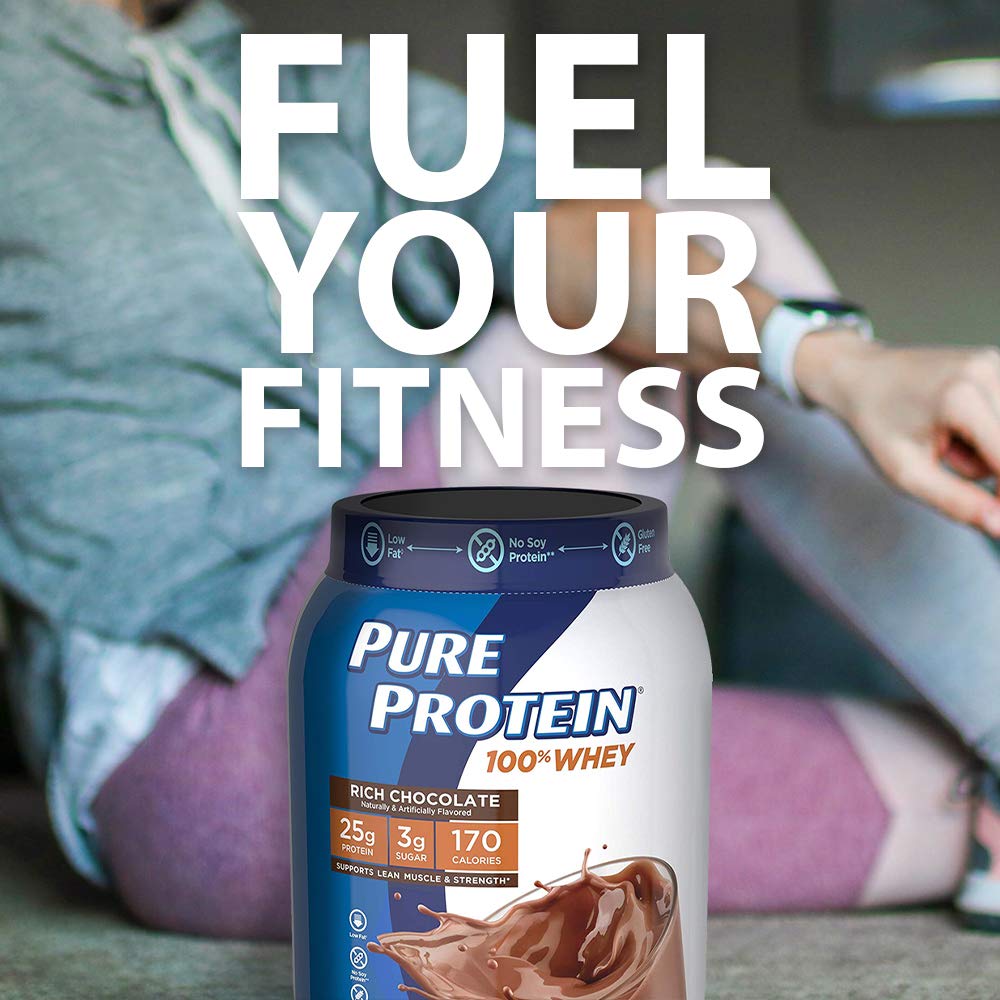 Whey Protein Powder by Pure Protein, Gluten Free, Vanilla Cream, 1.75lbs, 2 Pack
