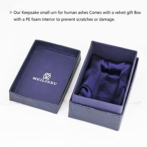 M MEILINXU Small Keepsake Urn for Human Ashes - Mini Cremation Urns for Ashes - Fits a Small Amount of Cremated Remains -Display Urn at Home or Office (Purple Starry Sky - Made of Brass Hand Engraved