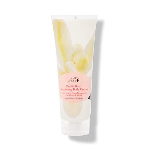 100% PURE Nourishing Body Cream Vanilla Bean Lotion Luxurious Dry Skin Hydration & Replenishment Natural Anti-Aging Moisturizer & Skincare for All Skin Types Women & Men - Vegan - 8 oz