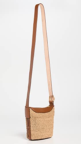 rag & bone Women's Belize Mini Bucket Bag Straw, Natural, Tan, Brown, One Size