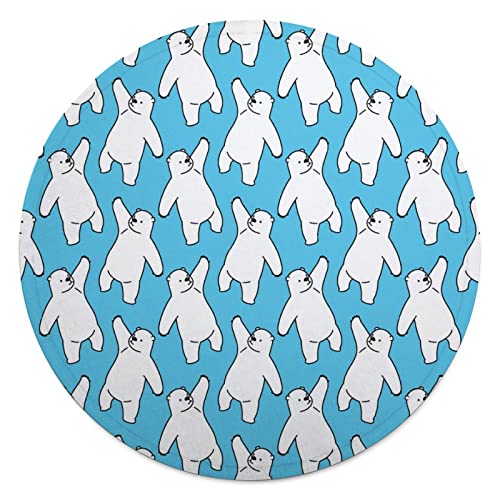 Polar Bear Pattern Flannel Fleece Blankets Thermal Soft Warm Throw Blanket Wrap for Bed Couch Sofa One Size