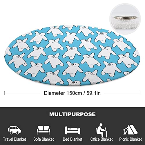 Polar Bear Pattern Flannel Fleece Blankets Thermal Soft Warm Throw Blanket Wrap for Bed Couch Sofa One Size
