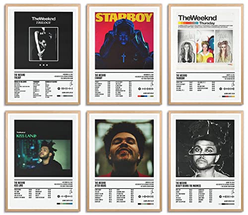 Weeknd Poster After Hours Poster Starboy Music Album Poster The Cover Signed Limited Poster Canvas Wall Art Room Aesthetics for Girl and Boy Teens Dorm Decor 8x10 inch Unframed