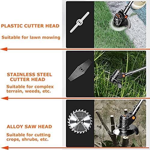 Electric Lawn Edger Trimmer Cordless Grass Brush Cutter with Eplacement Blade and Rechargeable Batteries, Handheld Brushless Cutting Machine 9000Mah Lithium-Ion,1 Battery