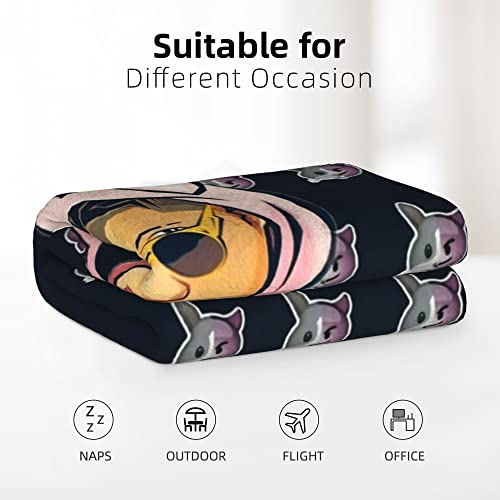 Mitterm Cute Funny Blanket Frank Velvet Blanket Comfortable and Warm Suitable for Sofa Bed 50”x40“