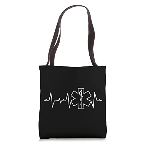 Heartbeat EMS EMT First Responder Hero Novelty Apparel Tote Bag