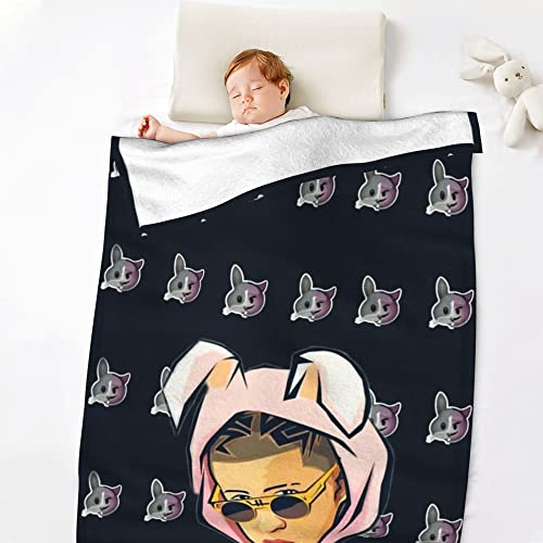 Mitterm Cute Funny Blanket Frank Velvet Blanket Comfortable and Warm Suitable for Sofa Bed 50”x40“