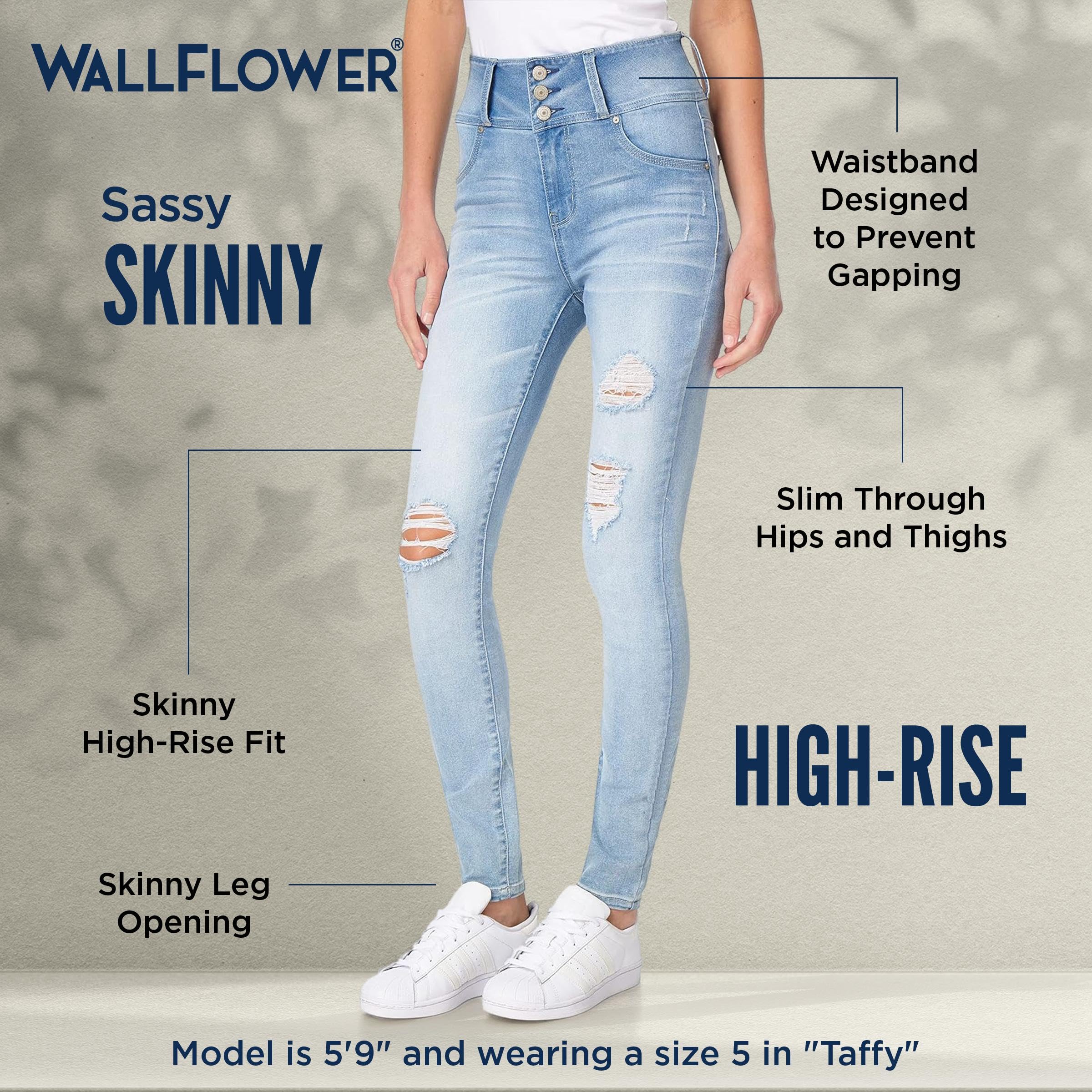 WallFlower Women's Sassy Skinny High-Rise Insta Soft Juniors Jeans (Standard and Plus), Riverton, 13