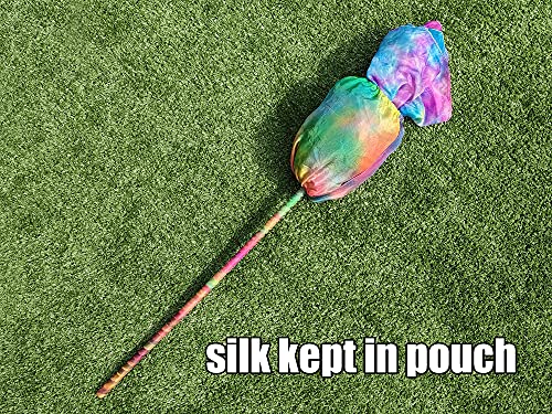 Winged Sirenny Silk Throw Streamer 98" (250cm), Church Worship Praise Prophetic Dance Banner with Rod, Flowing Rhythmic Playsilk (Rainbow 2)