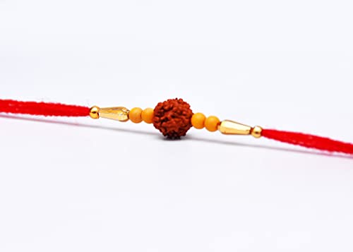 AVN Group Set of 2 Rudraksh Rakhi for Brother Multicolour Stone/Beads | Handmade Raksha Bandha Gift, 12 x 0.5 x 0.5 inches