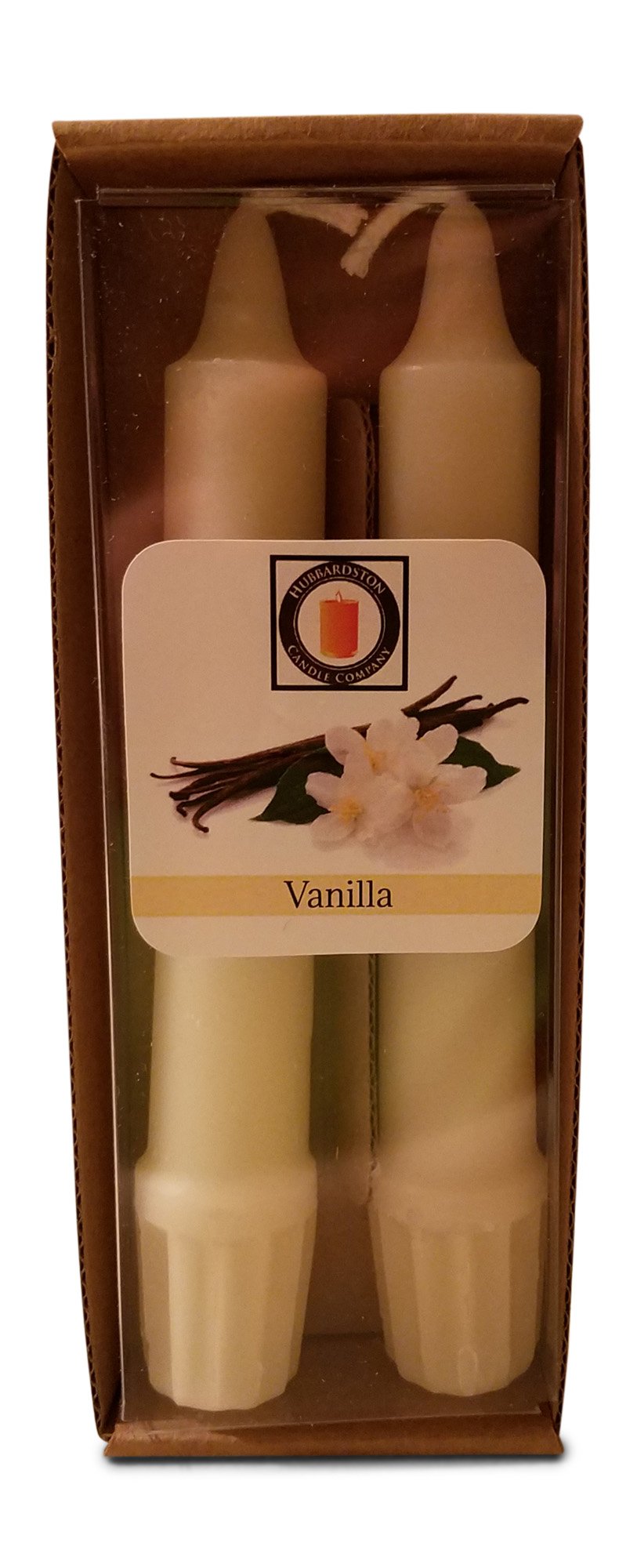 100% Pure Beeswax 6 inch Vanilla Scented Colonial Taper Candle Pair, Hand Poured by Hubbardston Candle Company