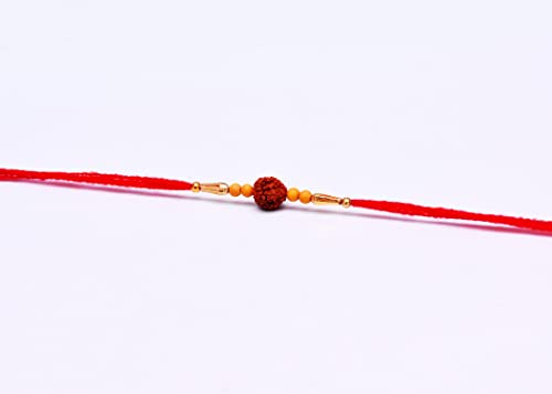 AVN Group Set of 2 Rudraksh Rakhi for Brother Multicolour Stone/Beads | Handmade Raksha Bandha Gift, 12 x 0.5 x 0.5 inches