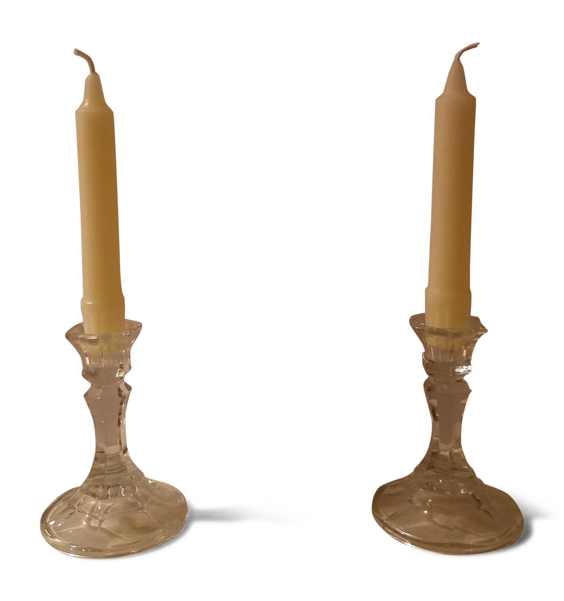 100% Pure Beeswax 6 inch Vanilla Scented Colonial Taper Candle Pair, Hand Poured by Hubbardston Candle Company