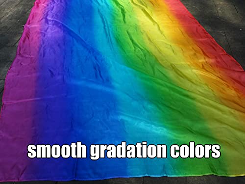 Winged Sirenny Silk Throw Streamer 98" (250cm), Church Worship Praise Prophetic Dance Banner with Rod, Flowing Rhythmic Playsilk (Rainbow 2)